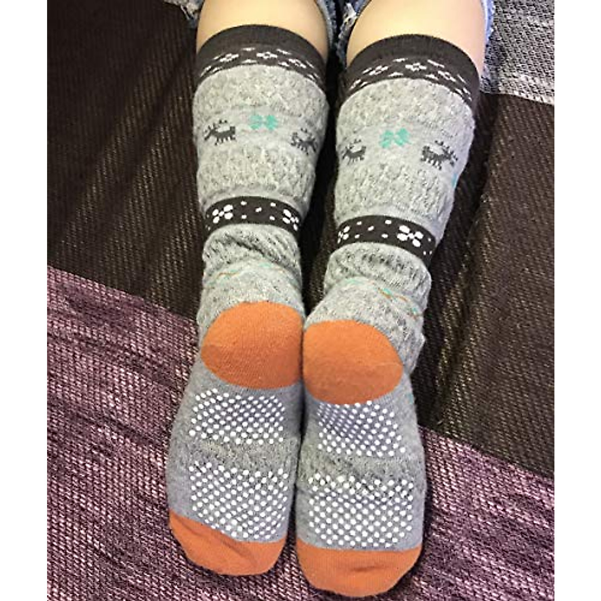 6 Pairs Toddler Boy Non Slip Grip Socks Knee High Socks Cotton, Baby Boys Anti Skid Long Socks for Kids boy (6 Pairs, 3-5 Years)