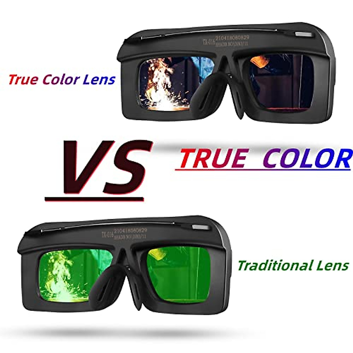 SZSYSMGH True Color Welding Glasses Protective Mask,Welder Glasses Solar Automatic Dimming Welding Goggle for TIG MIG MMA Plasma