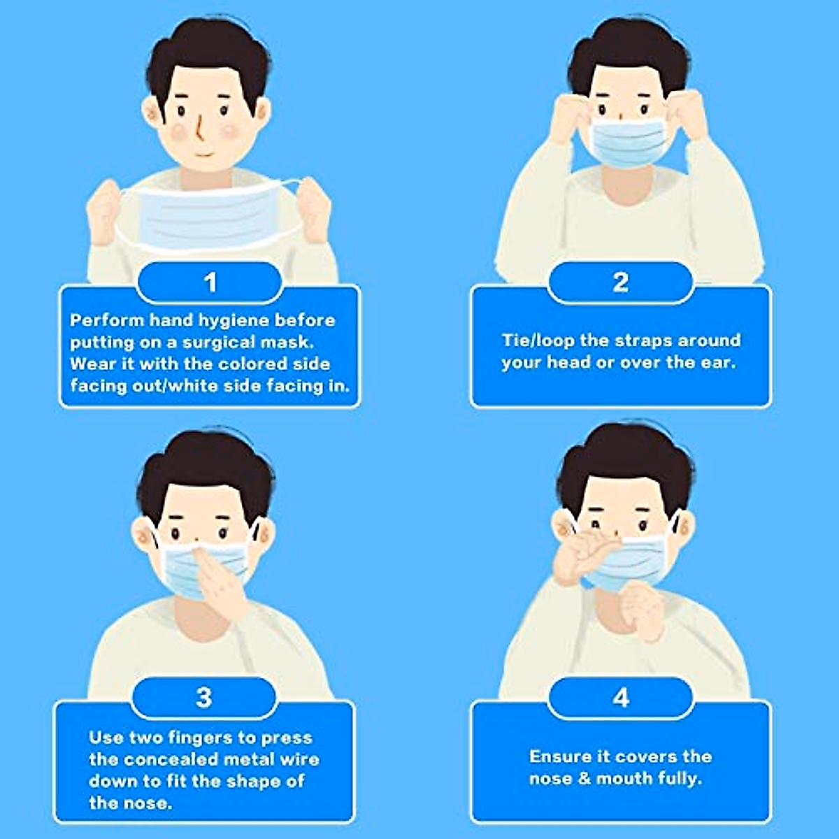 Disposable Face Mask, 3-Layer Safety Mask Anti Dust Breathable Mouth Mask with Earloop (50 Pack)