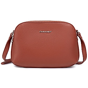 Compact Crossbody Bags for Women,Stylish Designer Shoulder Purses and Handbags with 3 Zip Compartment Porkets,Small Size Red Faux Leather Purse