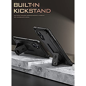 Poetic Revolution Series Case for OnePlus Nord N20 5G, [6FT Mil-Grade Drop Tested], Full-Body Rugged Dual-Layer Shockproof Protective Cover with Kickstand and Built-in-Screen Protector, Black