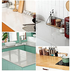 Clear Contact Paper Roll 17.7'' x 118'' Clear Glossy Self-Adhesive Film Cover Removable Protective Film Transparent Waterproof Liners Drawers Shelves Kitchen Cabinets Desks Fridge Roll