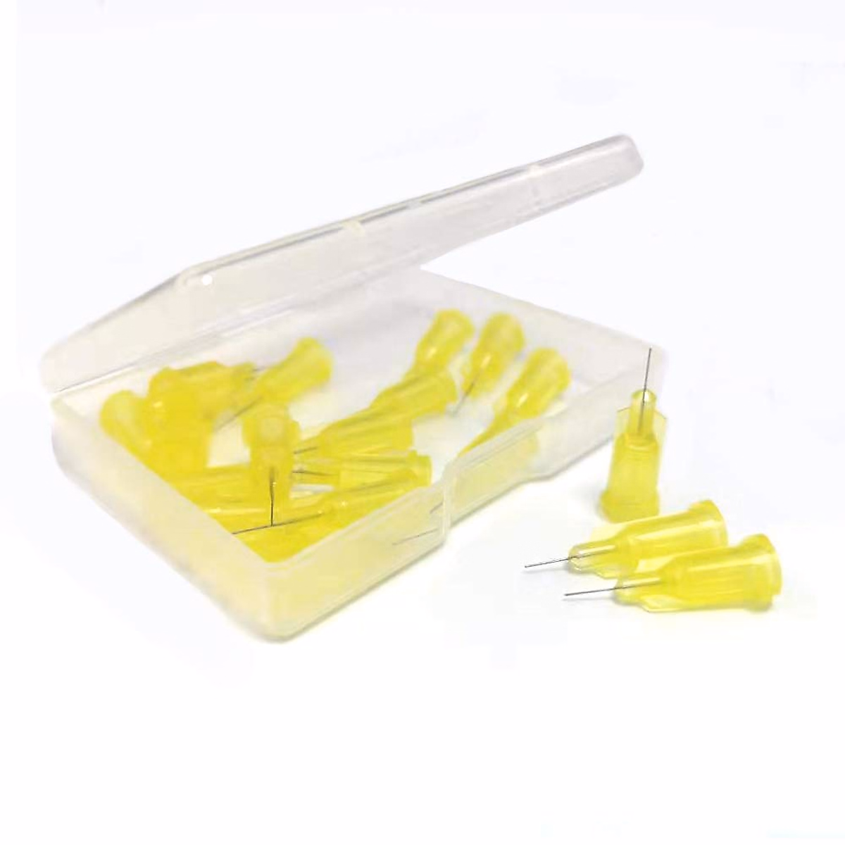 SANANTS 32 Gauge 0.25 Inch Industrial Microtrace Blunt Tip Dispensing Needle with Luer Lock,Precision acidified stainless steel,Match Low Viscosity Liquids,Yellow 20 PCS