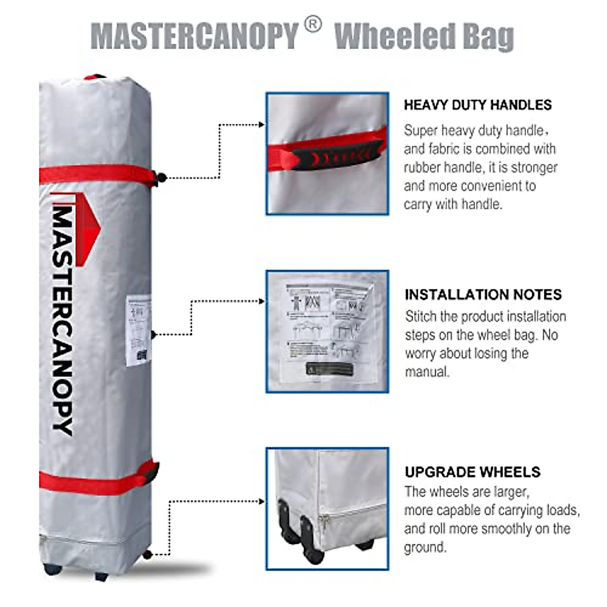 MASTERCANOPY Durable Ez Pop-up Canopy Tent with Roller Bag (10x10, Khaki)