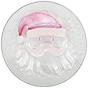 Transpac Fused Glass Santa Plate