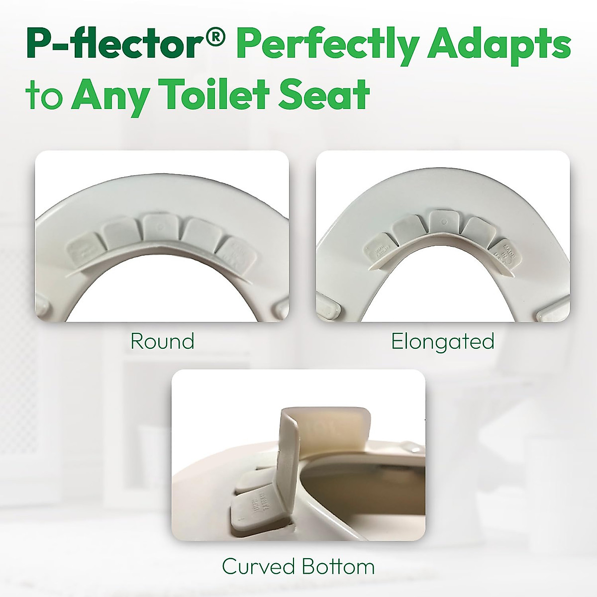 P-flector® Urine Guard for Toilet Seat - Pee Splash Guard for Potty-Training Kids, Men, Adults, Seniors & Special Needs Individuals - Fits Round, Elongated & Curved Toilet Seats, Prevents Urine Splash