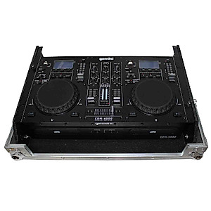 ProX X-19MIX7U ATA-300 Style 19" 7U Top Slant Rackmount Case with Removable Front Panel for Gemini CDM-4000 DJ Media Player, Silver on Black