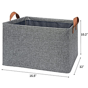 GRANNY SAYS Bundle of 3-Pack Closet Storage Bins with Lids & 2-Pack Lidless Storage Bins with Metal Frame