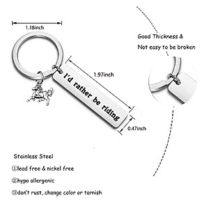 Gzrlyf Horse Keychain I'd Rather be Riding Horse Equestrian Gifts for Horse Lovers(Keychain)