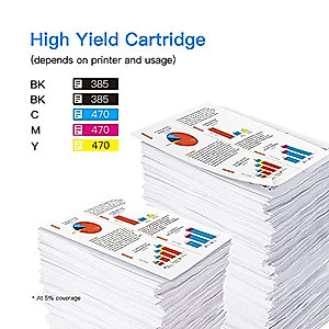 LxTek Remanufactured Ink Cartridge Replacement for Epson T126 126 to use with Workforce 545 645 845 630 840 WF-7510 WF-3520 WF-3540 WF-3530 WF-7510 Printer (5-Pack)