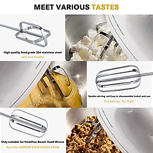 Hand Mixer Attachments - Compatible Beaters for Hamilton Beach 62682RZ, 62692, 62695V, 64699 Mixers - Replacement Parts for Hamilton Beach Hand Mixers