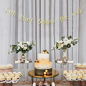 Last Trail Before The Veil Banners - Hiking Bachelorette Party Decorations, Hiking Nautical Themed Bachelorette Hanging Ornaments, Mountain Revel Garland, Adventure Party Decor Supplies, Cabin Bachelorette Party Decorations