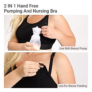 Pumping Bra, Momcozy Hands Free Pumping Bras for Women 2 Pack Supportive Comfortable All Day Wear Pumping and Nursing Bra in One Holding Breast Pump for Spectra S2, Bellababy, Medela, etc(XX-Large)