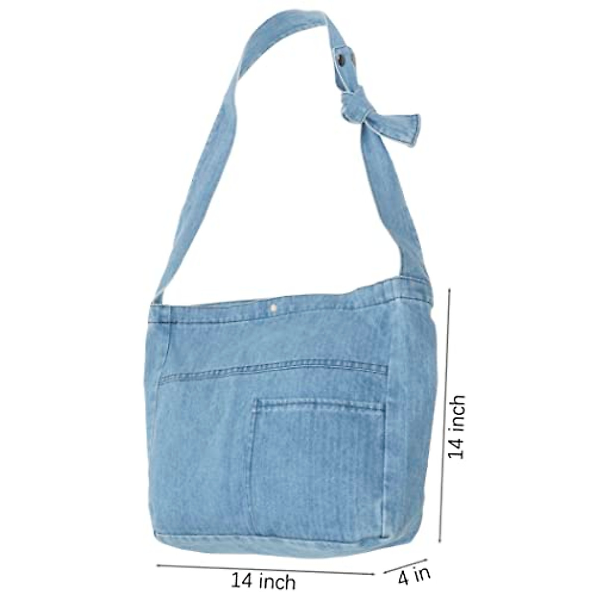 YunZh Denim Purse Tote Shoulder Handbag Shopping School Travel Pockets