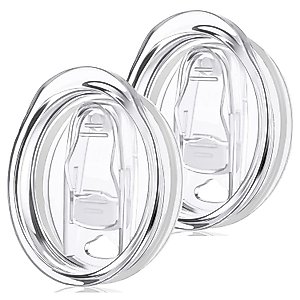 12oz Wine Tumbler Lid, 2 Pack Tumbler Replacement Lids, Inner Diameter 2.9 Inch, Spill Proof Tumbler Covers for 12oz Stainless Steel Travel Coffee Mug and Cup Accessories, White