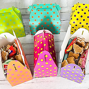 ONE MORE 30-Pack Gable Candy Treat Boxes,Small Goodie Gift Boxes for Wedding and Birthday Party Favors Box 6.2 x 3.5 x 3.5 inch,Pack of 30