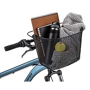 Schwinn Quick Release Wire Basket, Easy Assembly Fits Most Adult Bike Handlebars, Weather Resistant, Durable, With Top Folding Handle, Mounting Hardware Included, Bicycle Accessories, Black.