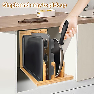 Brvclon Upgrades Tray Dividers for Cabinets,15in Hx22in Dx12in W, Kitchen Cabinet Tray Divider for Pans, Lids, Pot And Pan, Cookie Sheets,Cutting Boards. with 3 Dividers,Keeping The Kitchen Organized