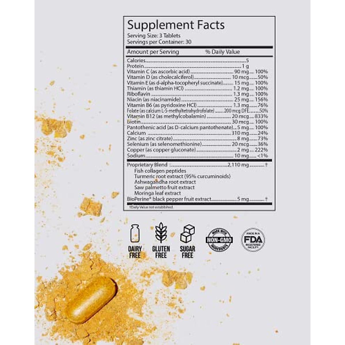 Inner Glow Advanced Hair, Skin & Nails Formula - Dermatologist and Plastic Surgeon Developed, clinically Tested for visibly Stronger and Thicker Hair in 12 Weeks