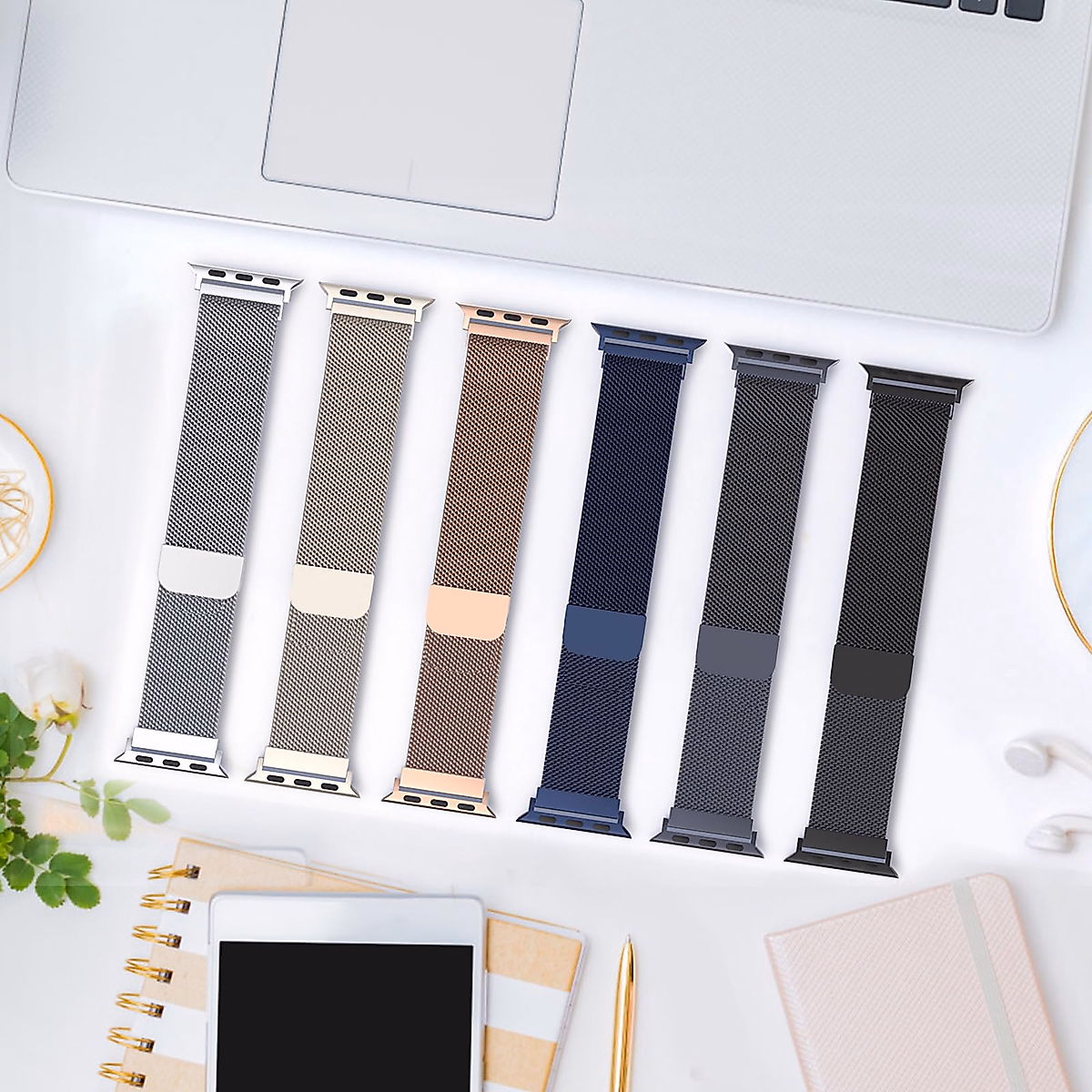 Patented Milanese Loop Compatible with Apple Watch Band 46mm 38mm 40mm 41mm 42mm 44mm 45mm 49mm for Women Men, Magnetic Bands Compatible with iWatch Series 10 9 8 7 6 5 4 3 SE Ultra 2 1