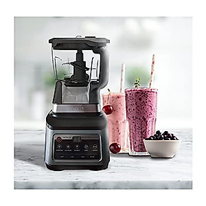 Ninja Professional Plus Kitchen System with Auto IQ 1400 Wp 5 Smoothies Function, Chopping and Dough Bundle with Four 16-oz cups with sipping lids (2 Items)