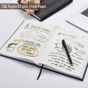 OZCHIN Large Notebooks and Journals Classic Hardcover Notebook 8 x 11 inch 128 Sheets (256 pages) Leather Notebook Journals to Write in for Women Men (Blue)