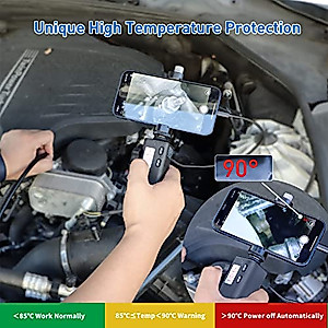 Articulating Borescope with 8 Adjustable LED Light, Ralcam 8.5mm/0.33inch Borescope Inspection Camera with Two-Way Articulated Head,HD 1080P Endoscope Automotive Scope for Smartphone&iPhone