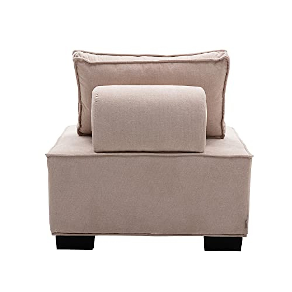 voqoomkl Single Sofa Chair, Accent Chairs, Lounge Floor Couch Foam Bed Chair for Living Room Bedroom, Lazy Chair with Pillow, Beige