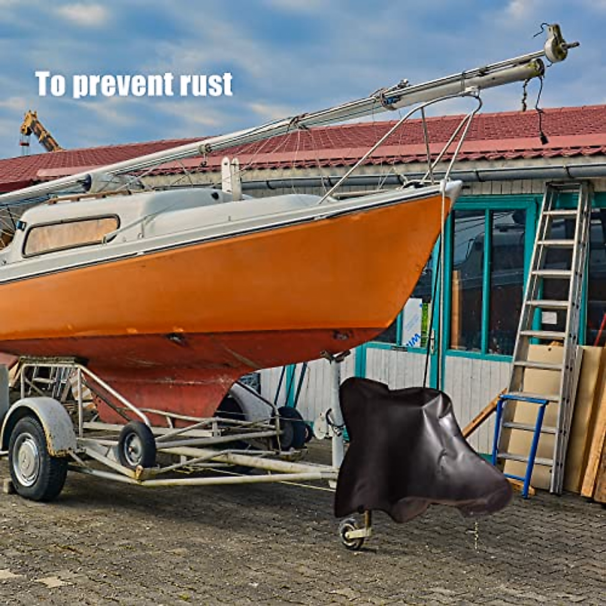 Caravan Hitch Cover, Universal Waterproof Tongue Jack Cover car Hitch Connector Cover, Jack Camper Accessories Exterior dust Cover, PVC Trailer Hitch Cover for Campers, caravans and Trailers