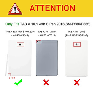 Fintie Slim Case for Samsung Galaxy Tab A 10.1 with S Pen 2016 10.1 Inch (Model SM-P580/P585), Ultra Lightweight Protective Stand Cover Auto Sleep/Wake, Black