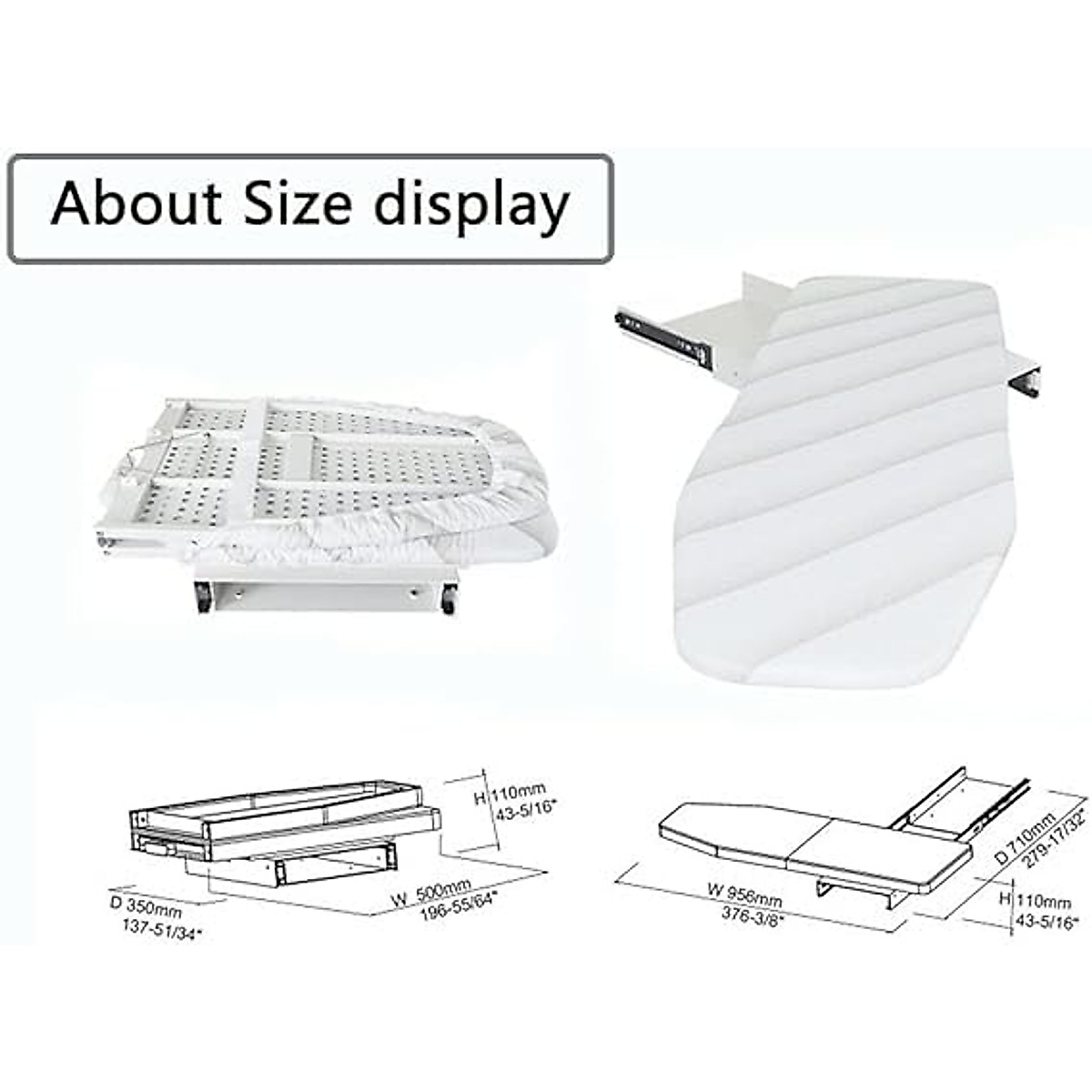 37 Inch Wall-Mounted Heavy Duty Ironing Board, 180 Swivel Fold Away Iron Board for Home Laundry Room Dorm (Style 6)