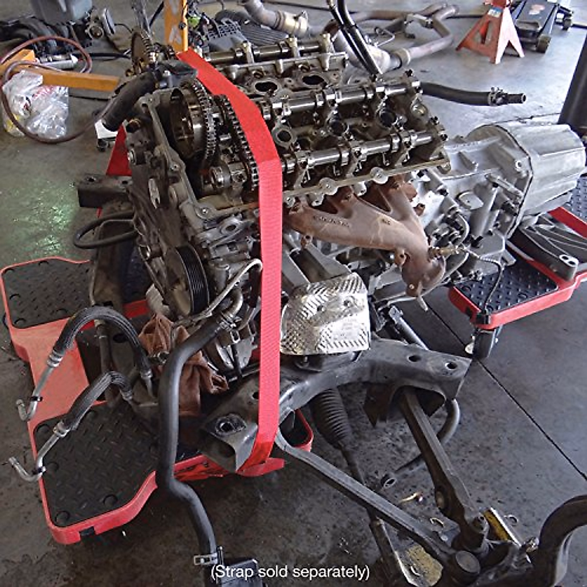 SNAP-LOC 1500 LB Dolly RED (USA!) with Steel Frame, 4 inch Casters and Optional E-Strap Attachment