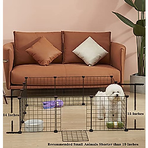 allisandro Guinea Pig Cages Small Animal Playpen, Small Animal Cage for Indoor Outdoor Use, Portable Metal Wire Yard Fence for Guinea Pigs, Bunny, Turtle, Hamster, 12 Panels (14x14)