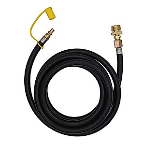 METER STAR 12 Ft Quick Connect Liquid Propane Hose for RV to Hook Up Portable Camping BBQ Grill,Quick-Change Connection Convert to 3/8“ Female Flare Hose for 1lb Tank Regulator