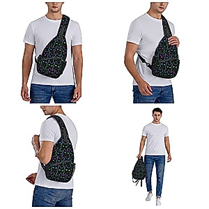 FyLybois Colorful Cat Sling Bag Travel Crossbody Backpack Chest Hiking Bags Casual Shoulder Daypack for Women Men with Strap Lightweight Outdoor Sport Climbing Runners