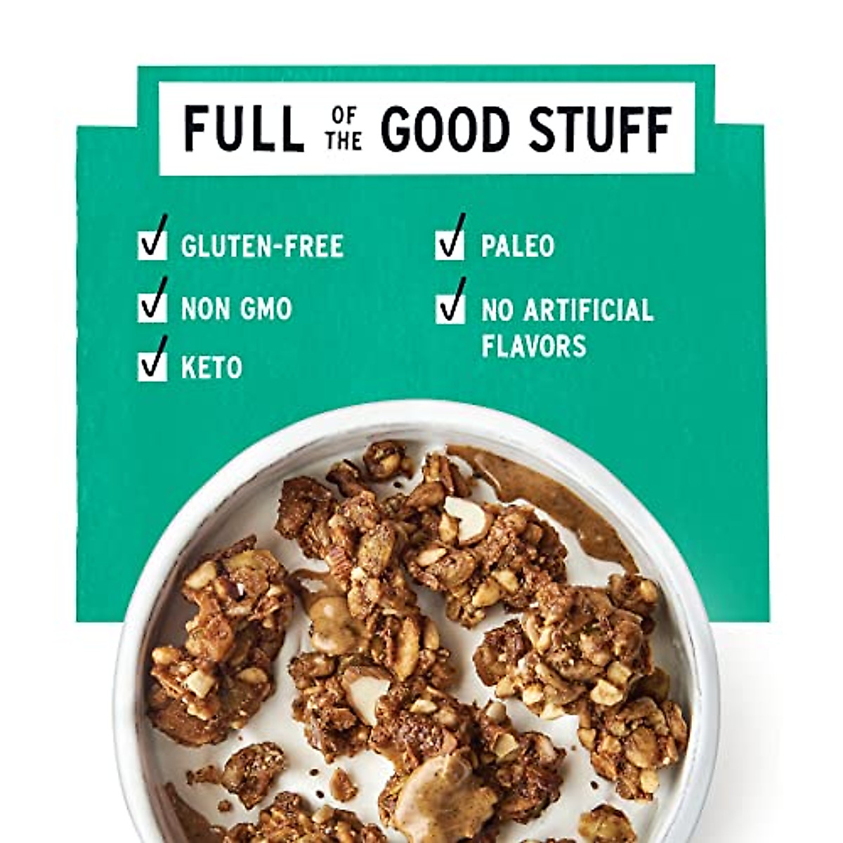 Purely Elizabeth, Vanilla Almond Butter, Keto Granola with MCT Oil, Grain-Free (3 Ct, 8oz Bags)
