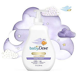 Baby Dove Sensitive Skin Care Baby Lotion For a Soothing Scented Lotion Calming Moisture Hypoallergenic and Dermatologist-Tested 13 oz