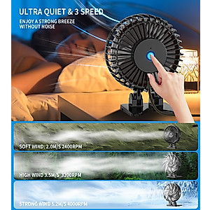 2Pack Desk Fan, USB Fan for Desk, Mini Desk Fan, 3 Speed Rotation Strong Wind, Protable Small Desktop Cooling Fan, Quite Mini Personal Fan for Home Office Table Bedroom Travel Curise(Black)