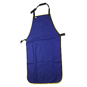 Welding Apron, Fire Resistant Fireproof Apron Metal Working Welder Work Safety Protection Apron Blue for Welding Cutting Cooking with One Pocket