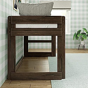 Max & Lily Modern Farmhouse Low Loft Bed, Twin Bed Frame For Kids, Barnwood Brown