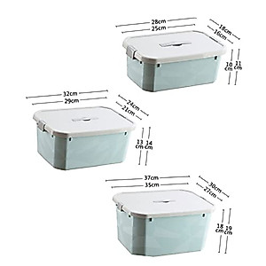 STOBAZA 2pcs box Clothes Baskets Latching Hinged For Laundry Office Stackable File Multi- Multifunctional Blue Storage Case Lid Organizing Size Bedding Pull Holder Container L Tote