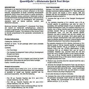 QuantiQuik L-Glutamate Quick Test Strips (10 Strips)