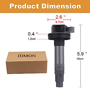 JDMON compatible with Ignition Coils Ford Lincoln Edge, Flex, F150, Explorer, Fusion, Mustang, Taurus, Taurus X, MKS, MKX, MKZ 3.5L, 3.7L V6 2007-2017 - Replaces 7T4E-12A375-EE, 7T4Z12029E Set of 6