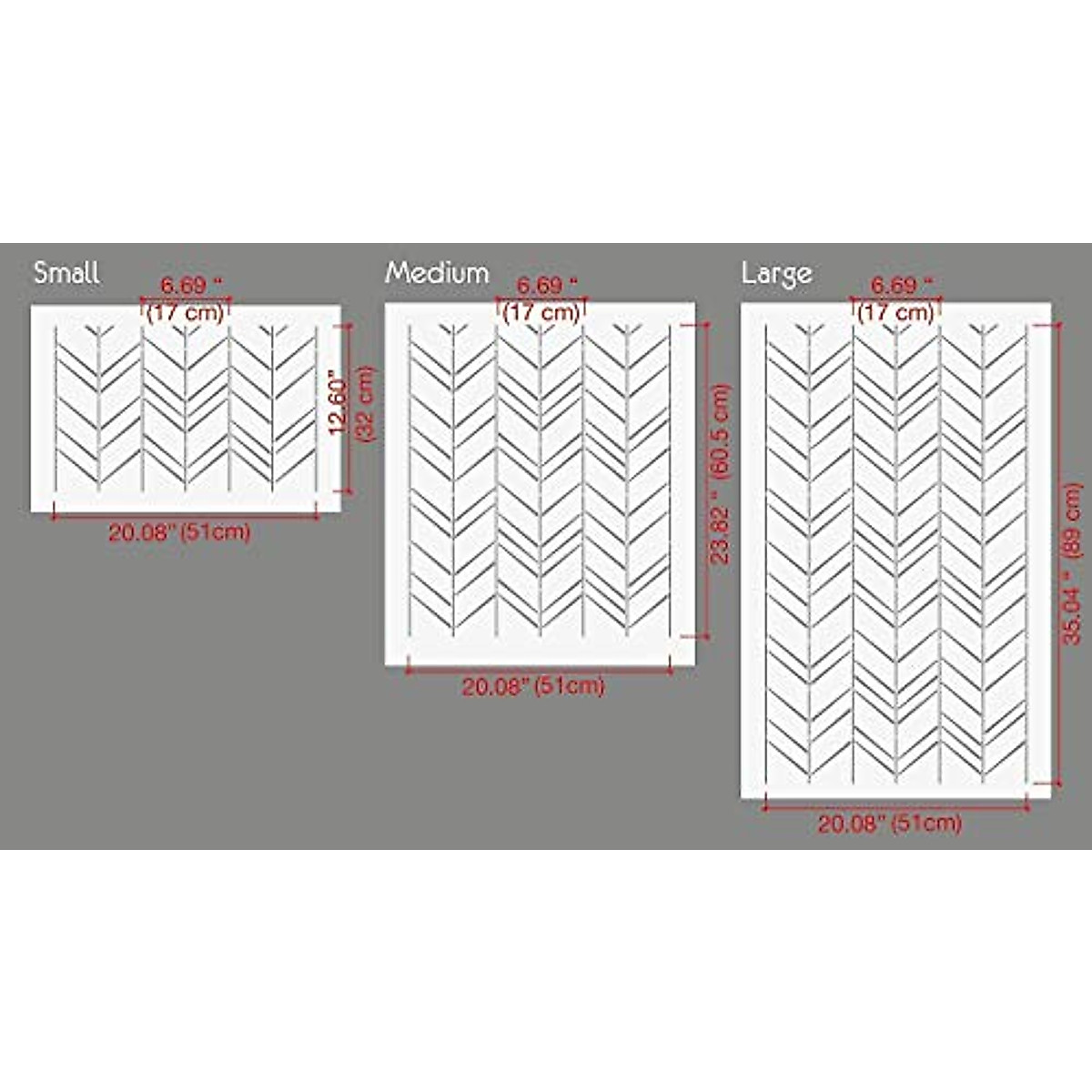 PINKIPO® 【2 Pack】, HERRINGBONE Shuffle, Large WALL STENCIL, Modern Geometric Wall Stencils for Painting, Stencils For Walls, Chevron Wall Stencil Pattern