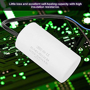 CBB60 Capacitor, Motor Running Capacitor 450V 60uf Capacitor ESR Eco-Friendly for Household Electric Appliance