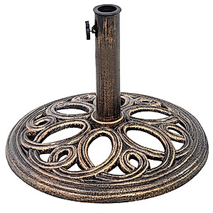 Giantex 18" Round Umbrella Base Stand 23Lbs Cast Iron Market Patio Outdoor Deck Porch Lawn Garden Heavy Duty Patio Umbrella Base Stand