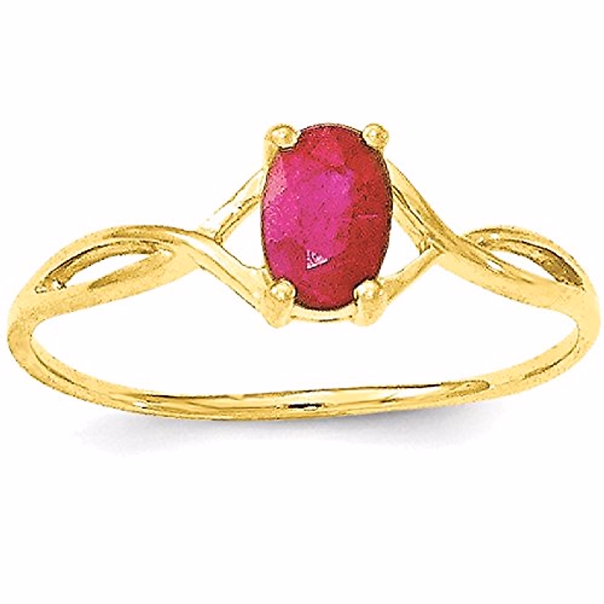 IceCarats 10K Yellow Gold Red Ruby Ring Gemstone Band July Birthstone Jewelry Size 7.00