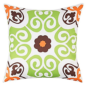 Pyonic Outdoor Waterproof Throw Pillow Covers Boho Pillow Covers 18x18 Decorative Green Garden Cushion Sham for Patio Furniture Tent Couch Park Set of 4,Light Green