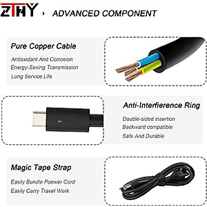 ZTHY 130W USB-C Type-C Laptop Charger Power Supply AC Adapter Replacement for Dell XPS 15 9500 XPS 17 9700 9700 9710 9720 9730 Precision 5750 5760 5770 5560 5550 5520 Latitude 7310 7210 9410 9510