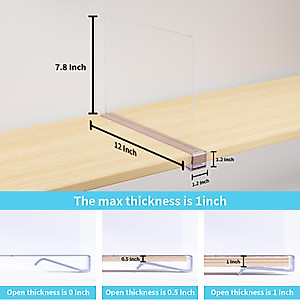 Acrylic Shelf Dividers for Closet Organization, Closet Organizers and Storage Closet Shelf Organizer Towel Organizer for Bedroom Kitchen Office Closet Bathroom 6 Pack